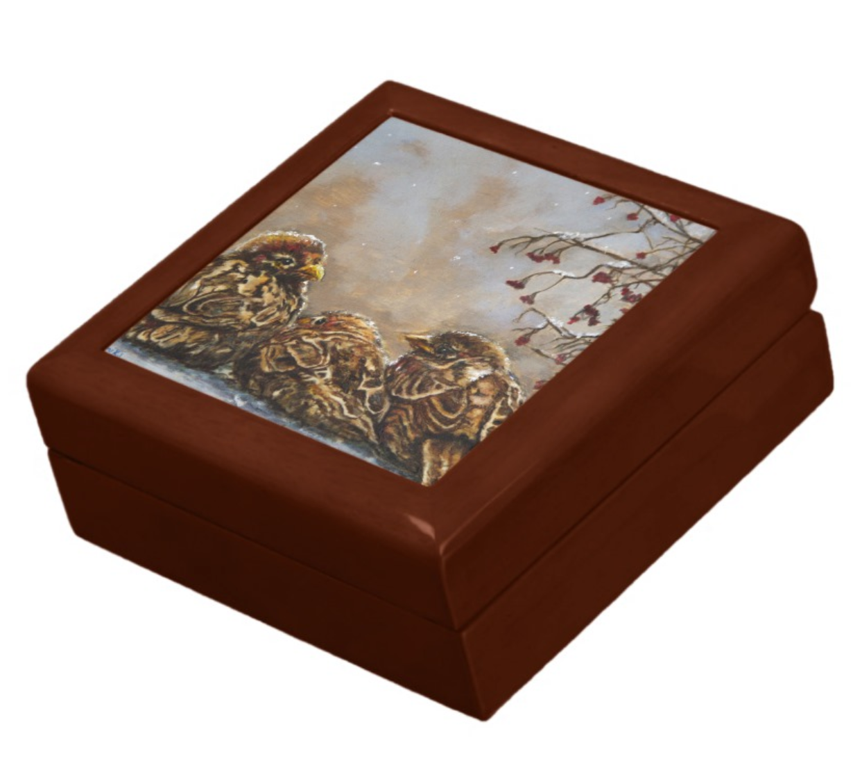 Keepsake Box with Sparrows – Portraits and Miniatures by NC