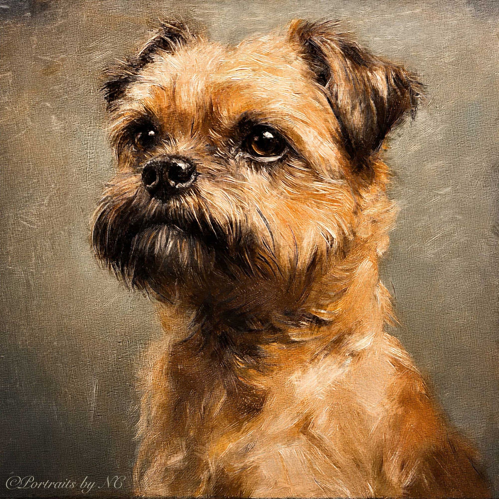 Brussels Griffon Dog Pet Portrait from Photo – Portraits and Miniatures ...