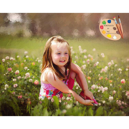 Child Portrait Girl in Grass – Portraits and Miniatures by NC